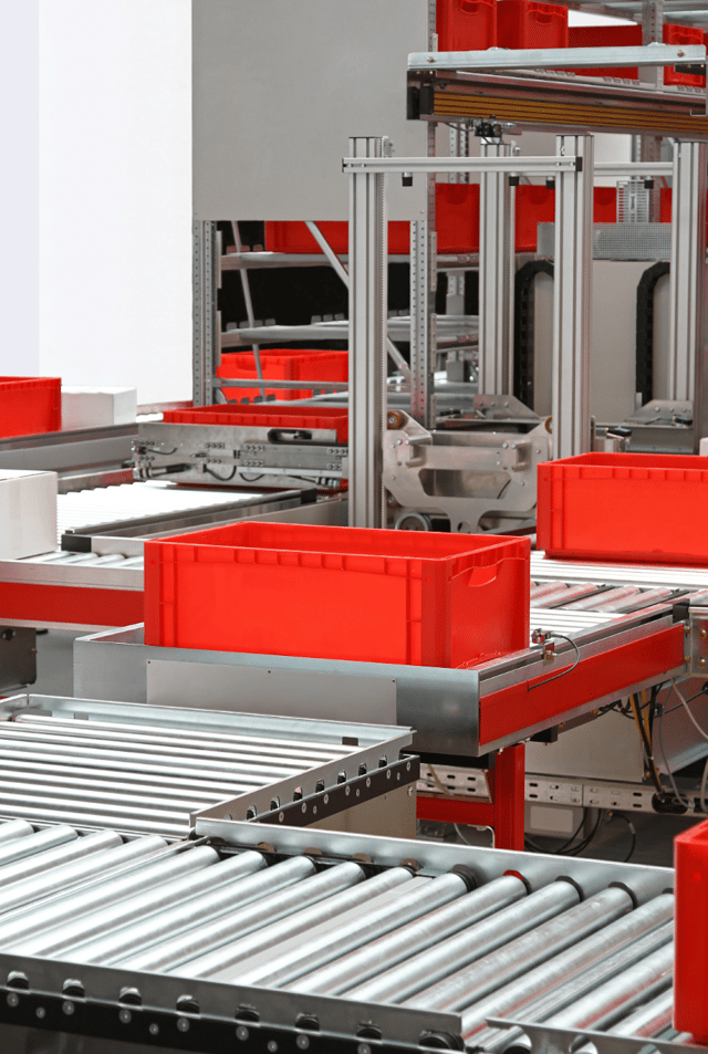 This is the equipment that integrates a conveyor system for boxes handling
